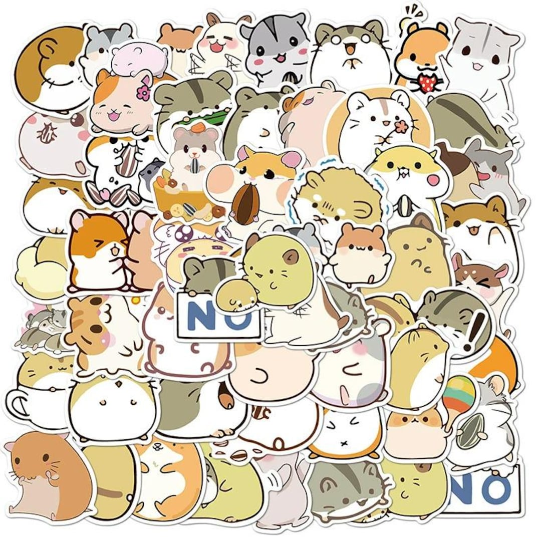 10/30/50PCS Cute Hamster Sticker Vinyl Hamster Sticker Adorable Hamster ...