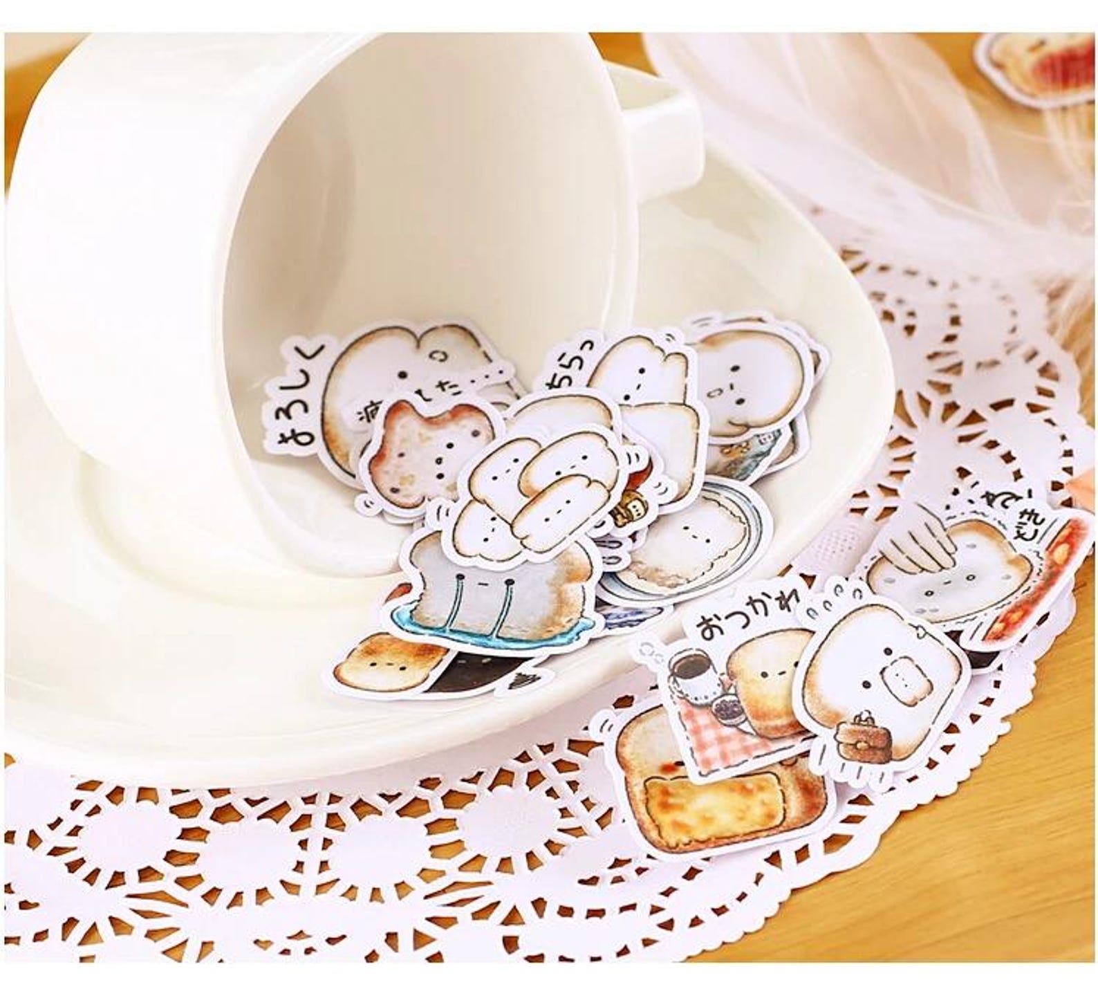 40 PCS 2x3.8cm Adorable Bread Sticker | Cute Kawaii Bakery-themed Decal ...