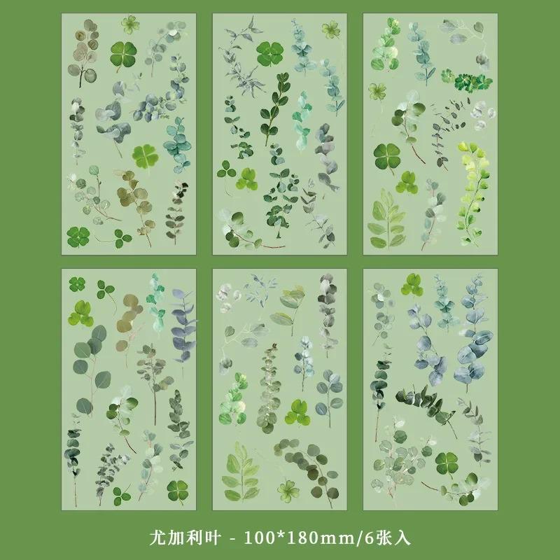 6 Sheets/pack Botanical Garden Floral Stickers - Aesthetic Vintage ...