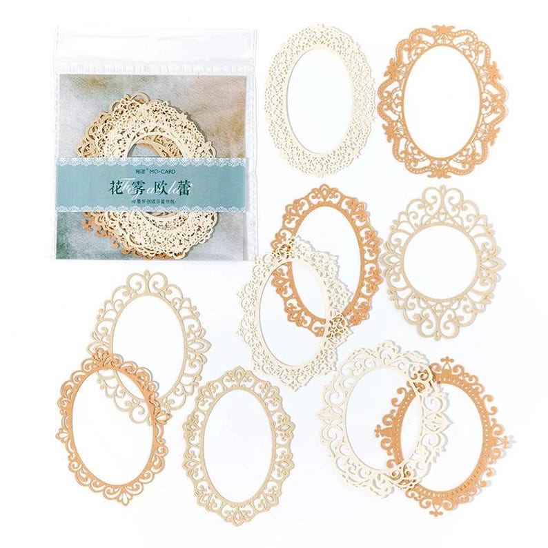 10PCS Intricate Lace Die-cut Paper – Vintage Paper Cutout for Scrapbook ...