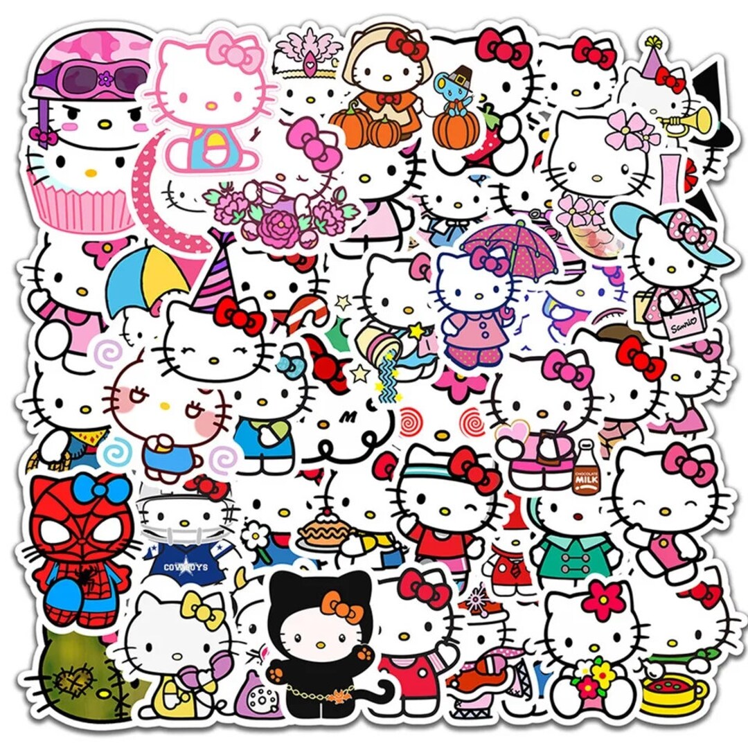 10/30/50pcs Cute Hello Kitty Sticker / Kawaii Hello Kitty Sticker ...