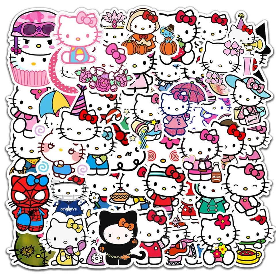 10/30/50pcs Cute Hello Kitty Sticker / Kawaii Hello Kitty Sticker ...