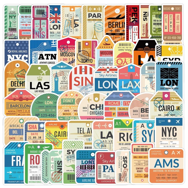 Suitcase Stickers - Etsy UK