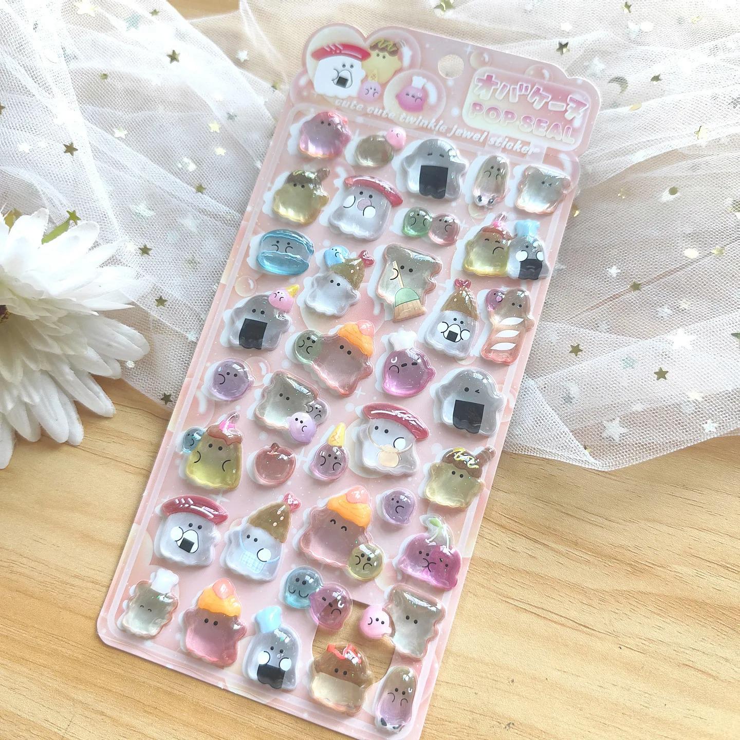 1 Sheet Cute Animal Pop Seal Stickers | 3D Puffy Resin Kawaii Decal ...