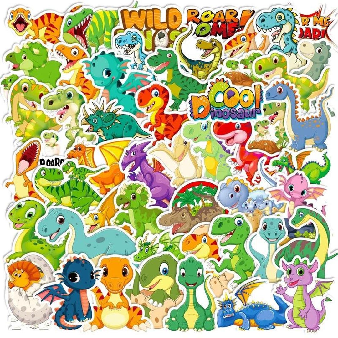 10/30/50PCS Cute Dinosaur Stickers Pack – Fun Dino-themed Stickers for ...