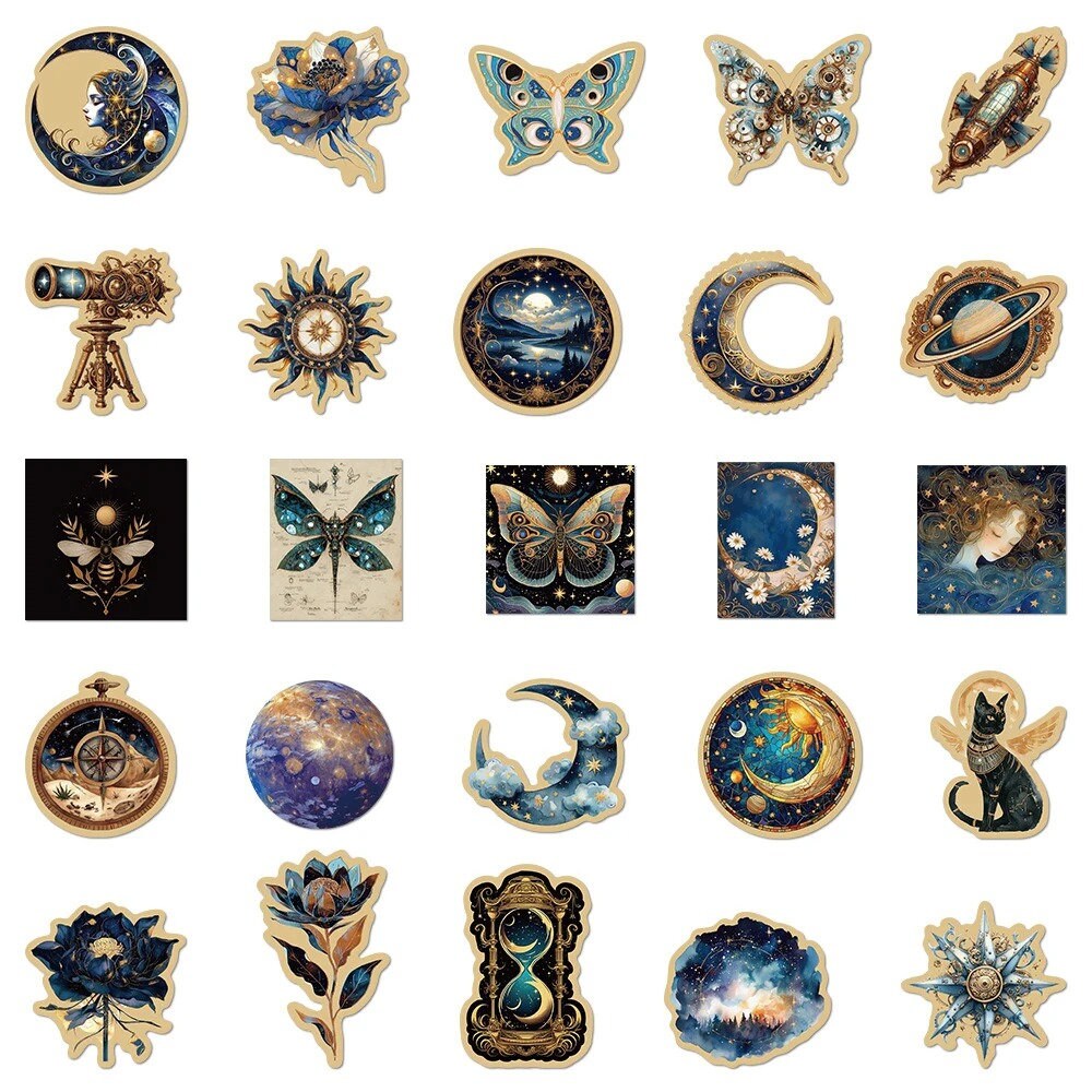 10/30/50pcs Cute Cartoon Astral Moon Graffiti Stickers / Aesthetic ...