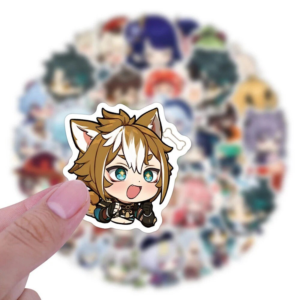 10/30/50PCS Chibi Genshin Impact Sticker Cute Vinyl Decal sticker for ...