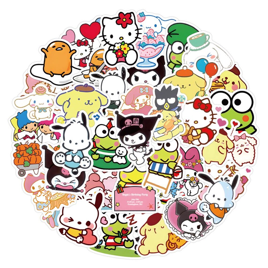 50/100pcs Sanrio Character Sticker Pack | Cute Hello Kitty, My Melody ...