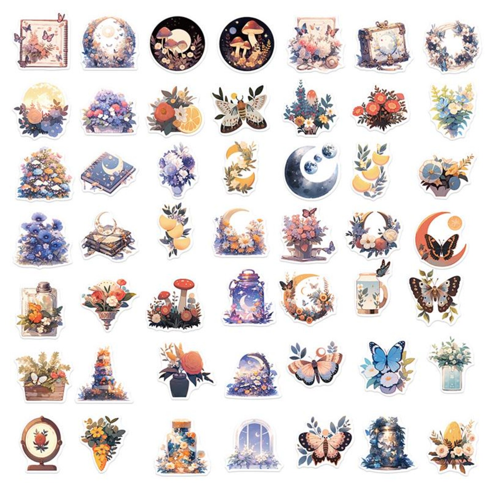 10/30/50PCS Cottagecore Aesthetic Sticker Set | Vintage Floral ...