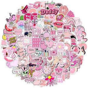 10/50/100/15O PCS Pink Themed Sticker Set, Cute Decorative Stickers ...