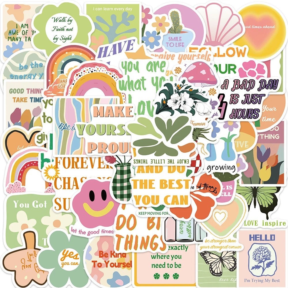 10/50pcs Danish Pastel Preppy Aesthetic Sticker, Cute Decorative ...