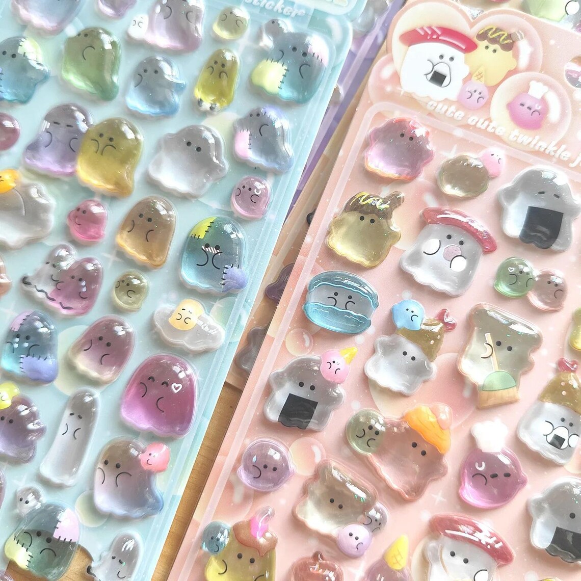 1 Sheet Cute Animal Pop Seal Stickers | 3D Puffy Resin Kawaii Decal ...