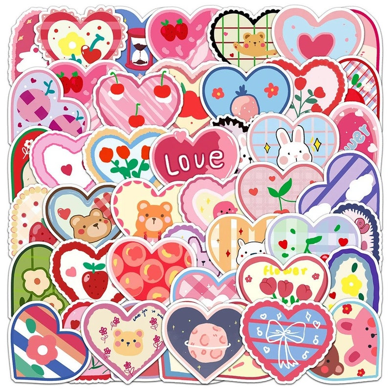 Heart Stickers - Etsy