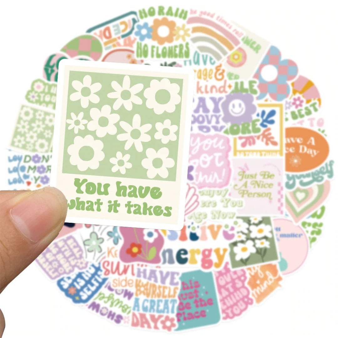 10/50/100pcs Danish Pastel Aesthetic Stickers | Aesthetic Flower Power ...