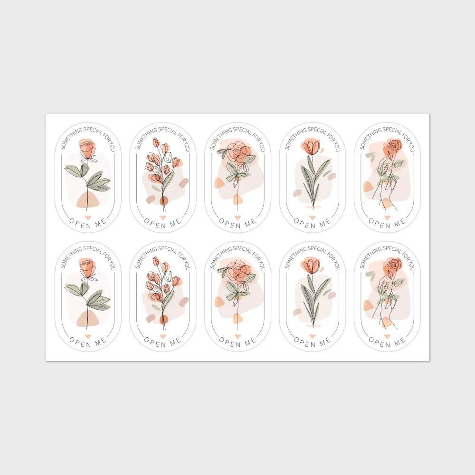 100PCS Thank You Flower Sealing Stickers – Open Me Stickers for Gift ...
