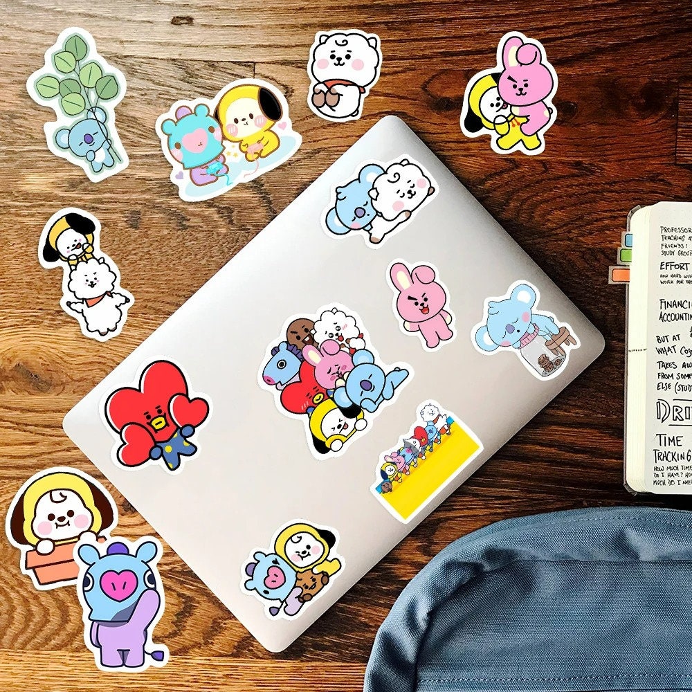 10/25/50PCS Cute BT21 Character Vinyl Sticker Adorable K-pop Decor Army ...