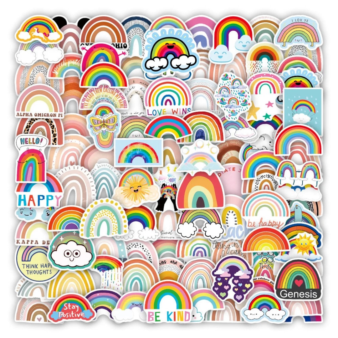 10/50/100PCS Colorful Cartoon Rainbow Sticker | Brighten Your Day With ...