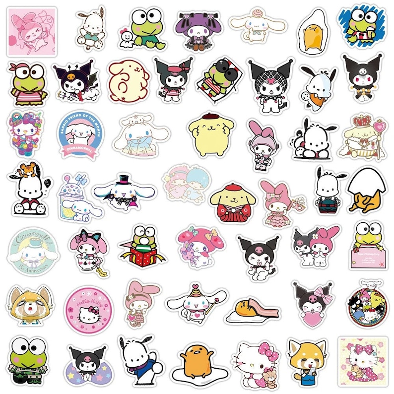 10/50/100/150PCS Cute Sanrio Sticker Pack, Hello Kitty, Cinnamoroll ...