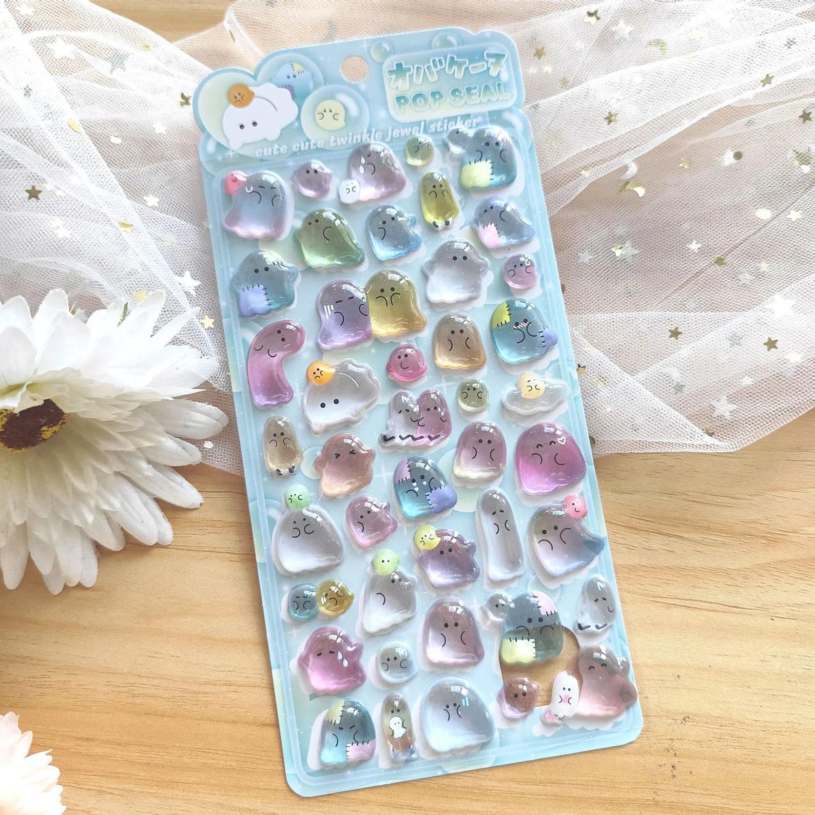 1 Sheet Cute Animal Pop Seal Stickers | 3D Puffy Resin Kawaii Decal ...