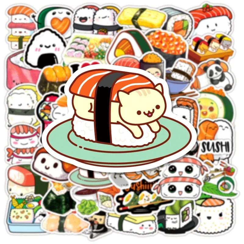10/30/50PCS Kawaii Sushi Stickers Pack - Adorable Onigiri, Nigiri ...