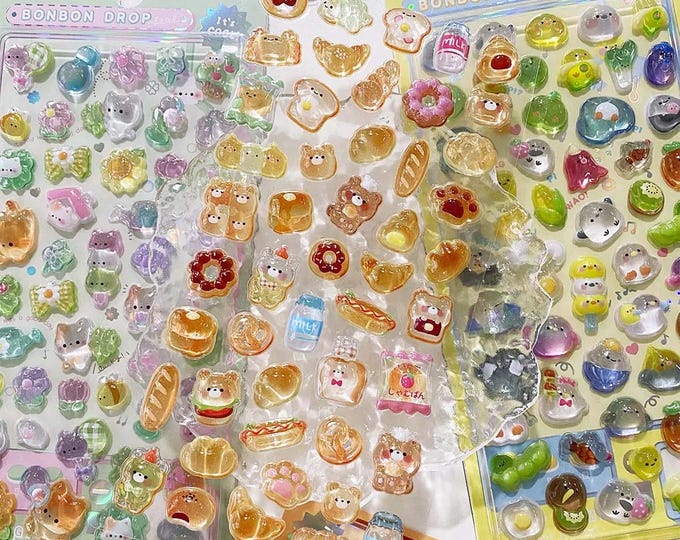 3D Stickers Cute Animal Ocean Journaling Cute Stickers Scrapbooking - Etsy
