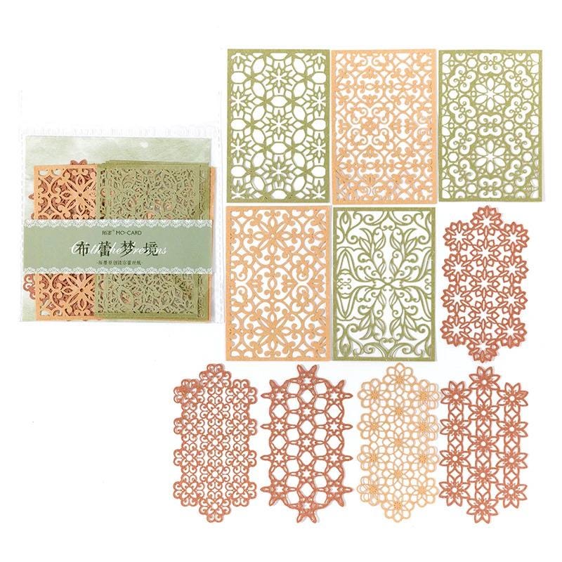 10PCS Intricate Lace Die-cut Paper – Vintage Paper Cutout for Scrapbook ...