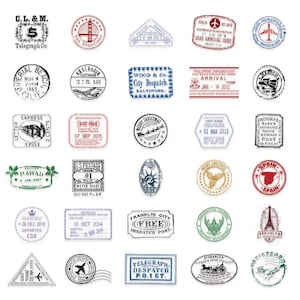 10/30/50pcs PET Passport Stamp Sticker | Travel Stickers for Journals ...