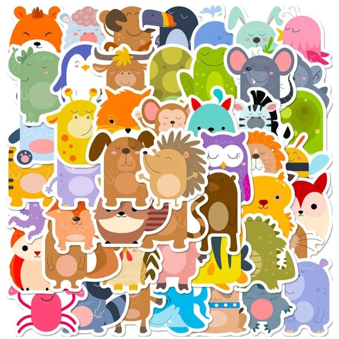 10/30/50PCS Cute Animal Stickers Pack – Fun Cartoon Animals for ...