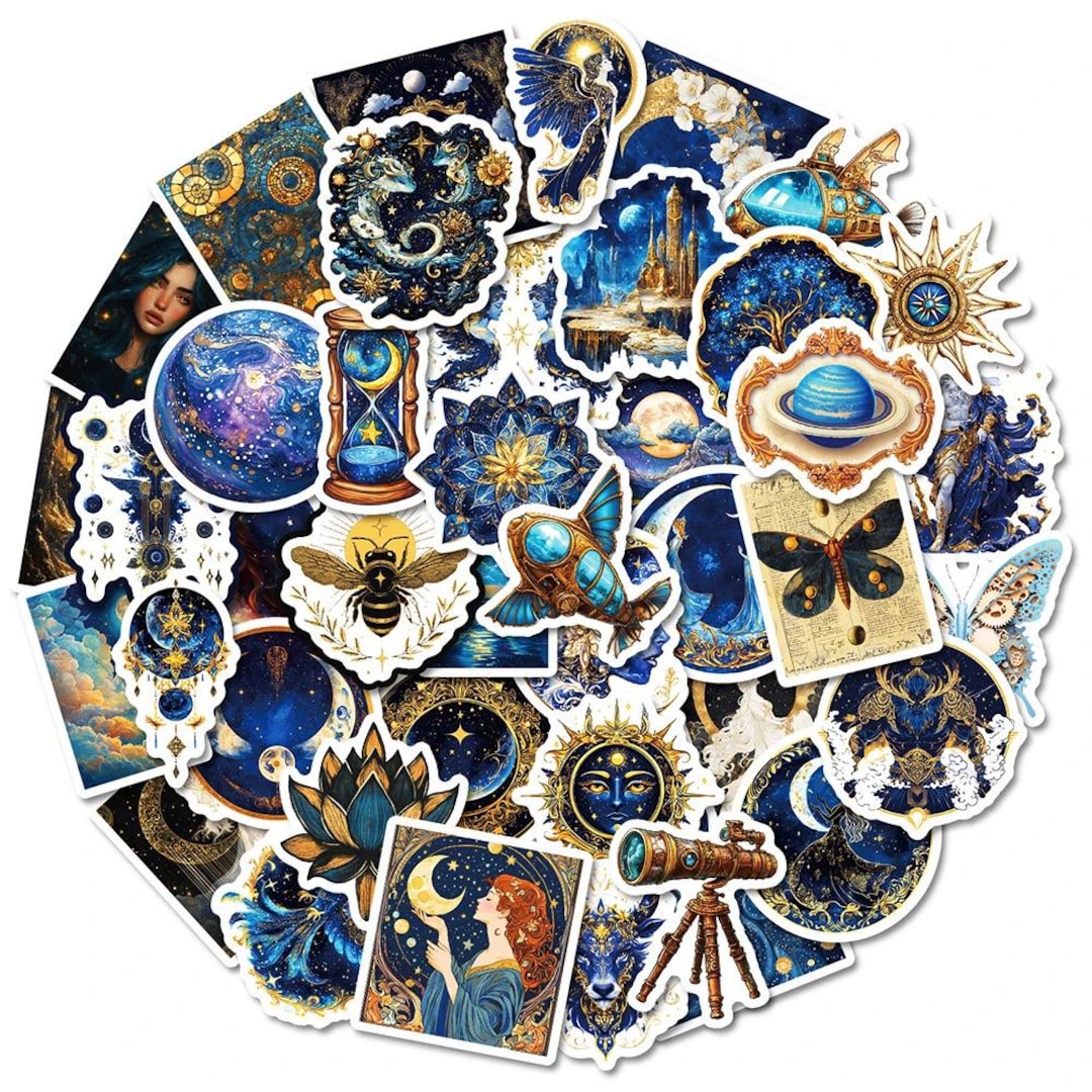 10/30/50PCS Celestial Aesthetic Stickers Pack – Moons, Stars, Planets ...