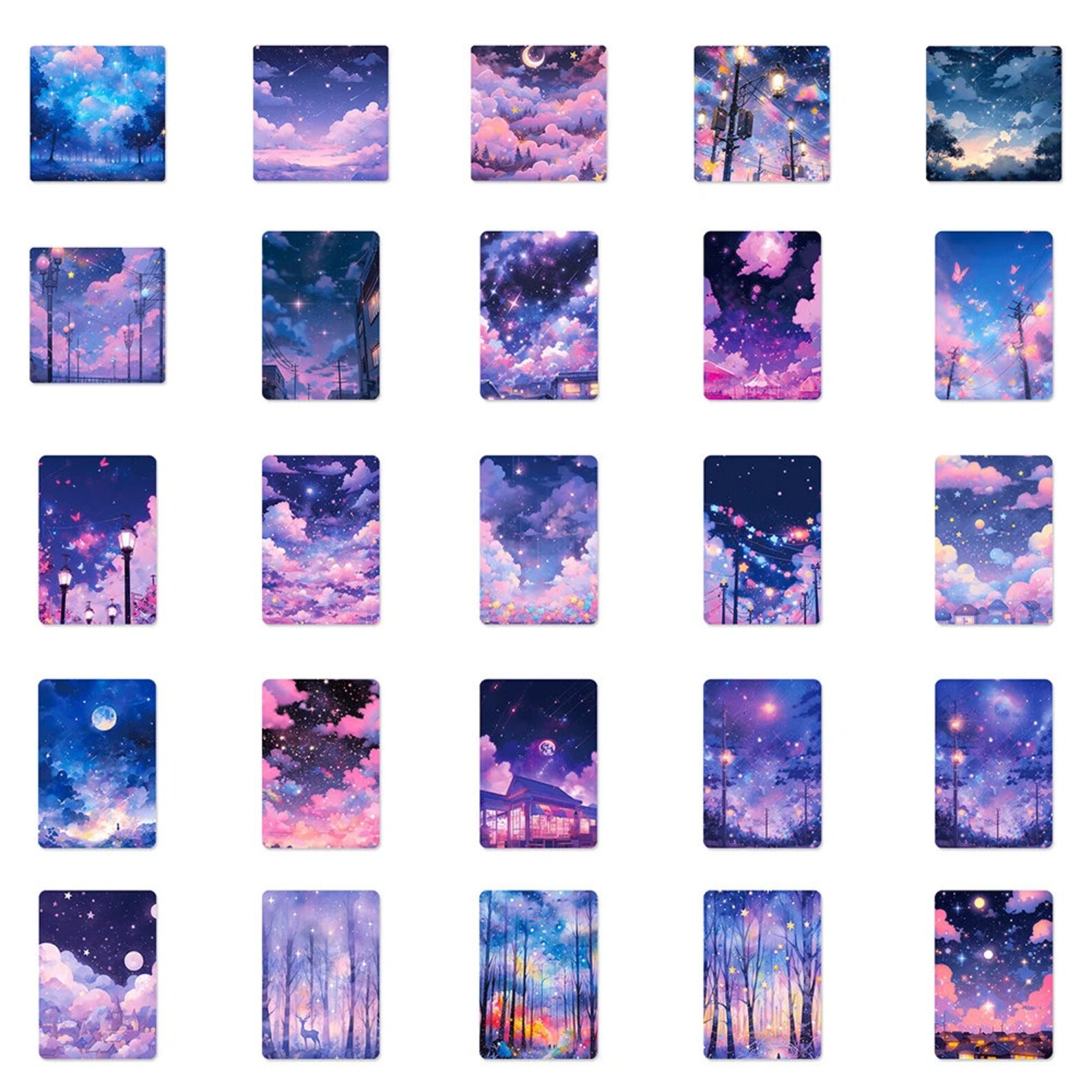 10/30/50pcs Kawaii Dream Starry Sky Cartoon Sticker / Aesthetic ...