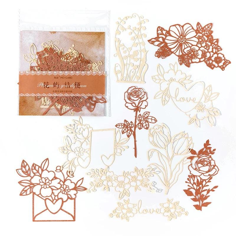 10PCS Intricate Lace Die-cut Paper – Vintage Paper Cutout for Scrapbook ...