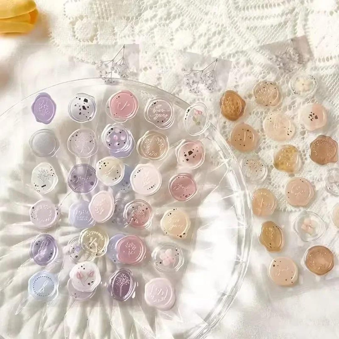 18pcs/sheet Pastel Wax Seal Stamp Stickers - Cute Vintage-inspired Seal ...