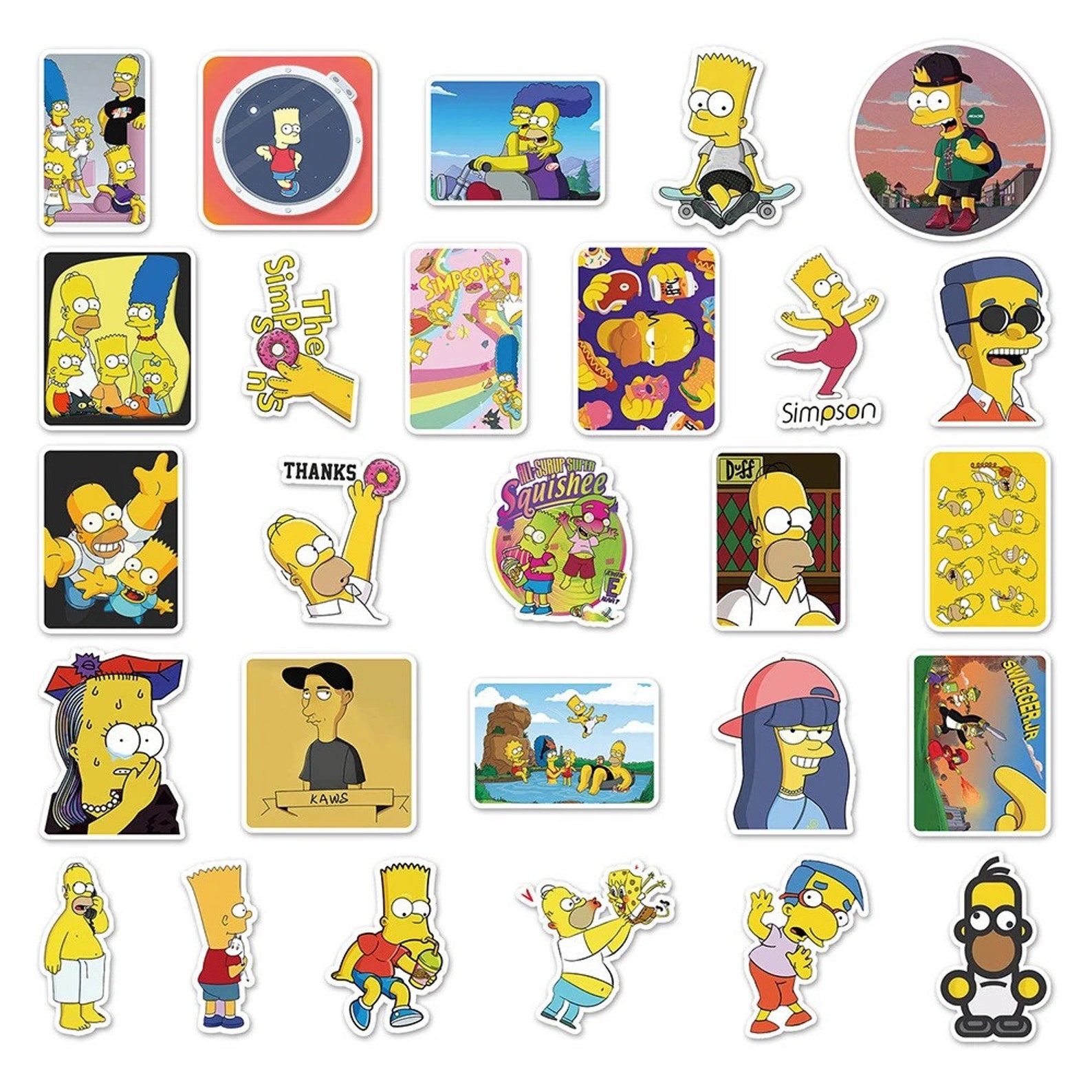 10/30/50PCS the Simpsons Cartoon Stickers Bart Simpson Homer Simpson ...
