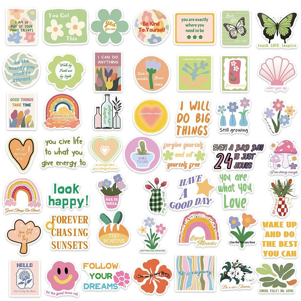 10/50pcs Danish Pastel Preppy Aesthetic Sticker, Cute Decorative ...