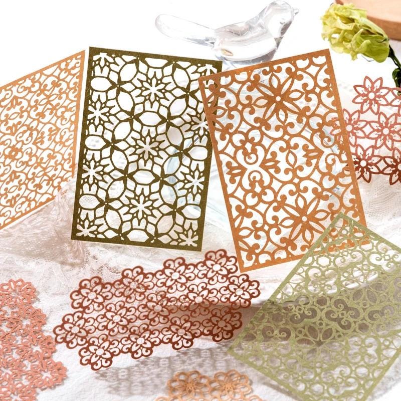 10PCS Intricate Lace Die-cut Paper – Vintage Paper Cutout for Scrapbook ...