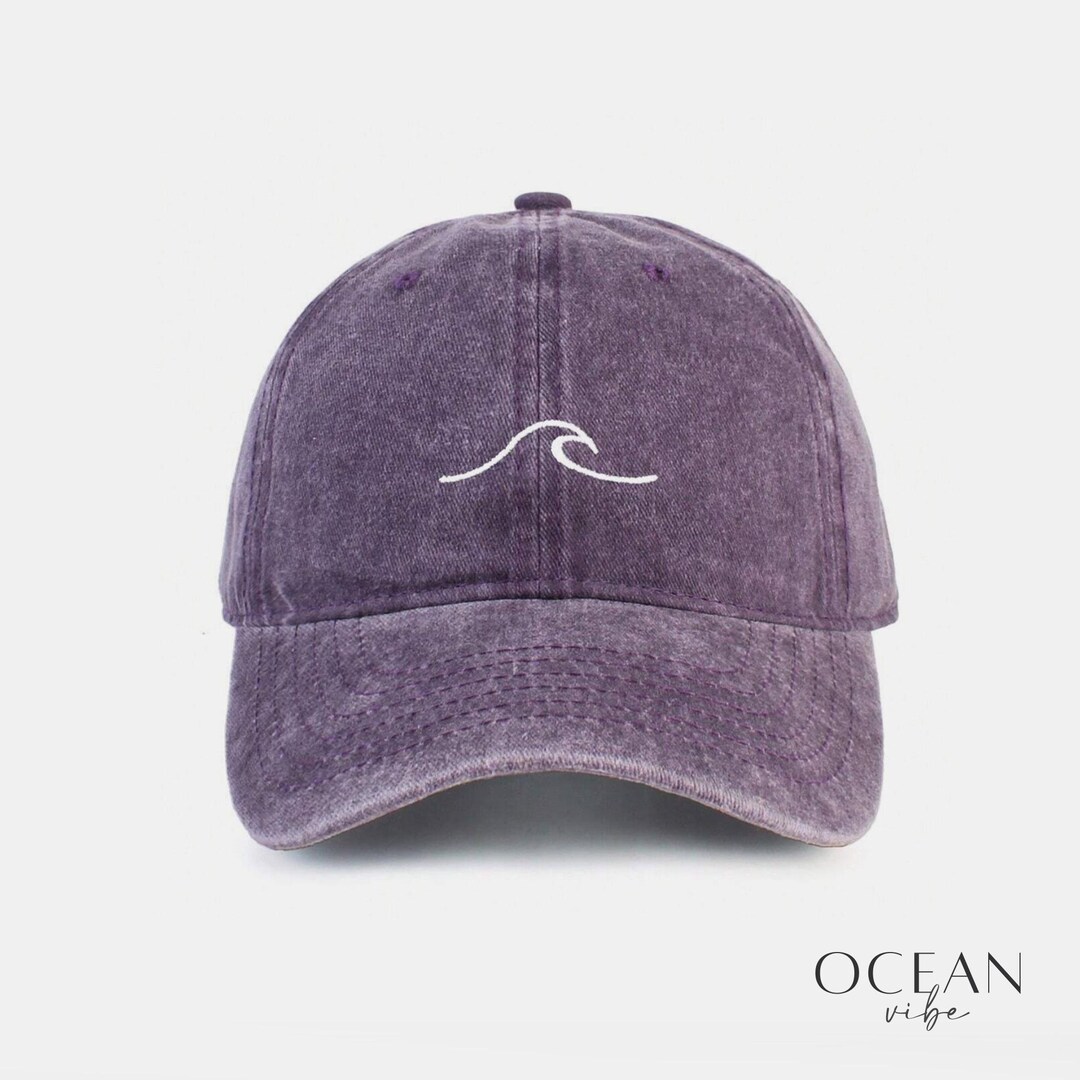 Ocean Wave Embroidered Cotton Baseball Cap, Surf Cap, Unisex Skate Hat ...