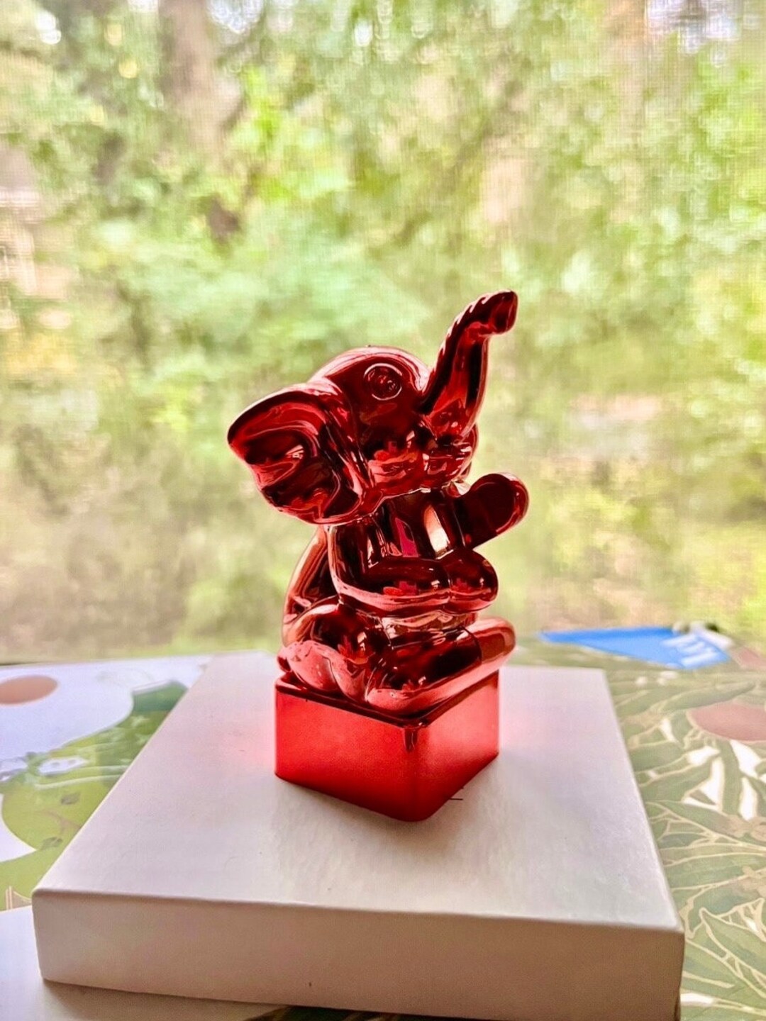 Figural Elephant Lipstick Case in Metallic Red. Very Rare. Made in the ...
