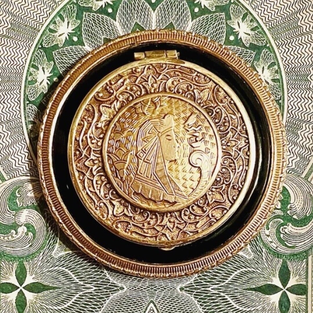 Egyptian Revival Art Deco Powder and Rouge Compact by J. Foster Jewelry ...