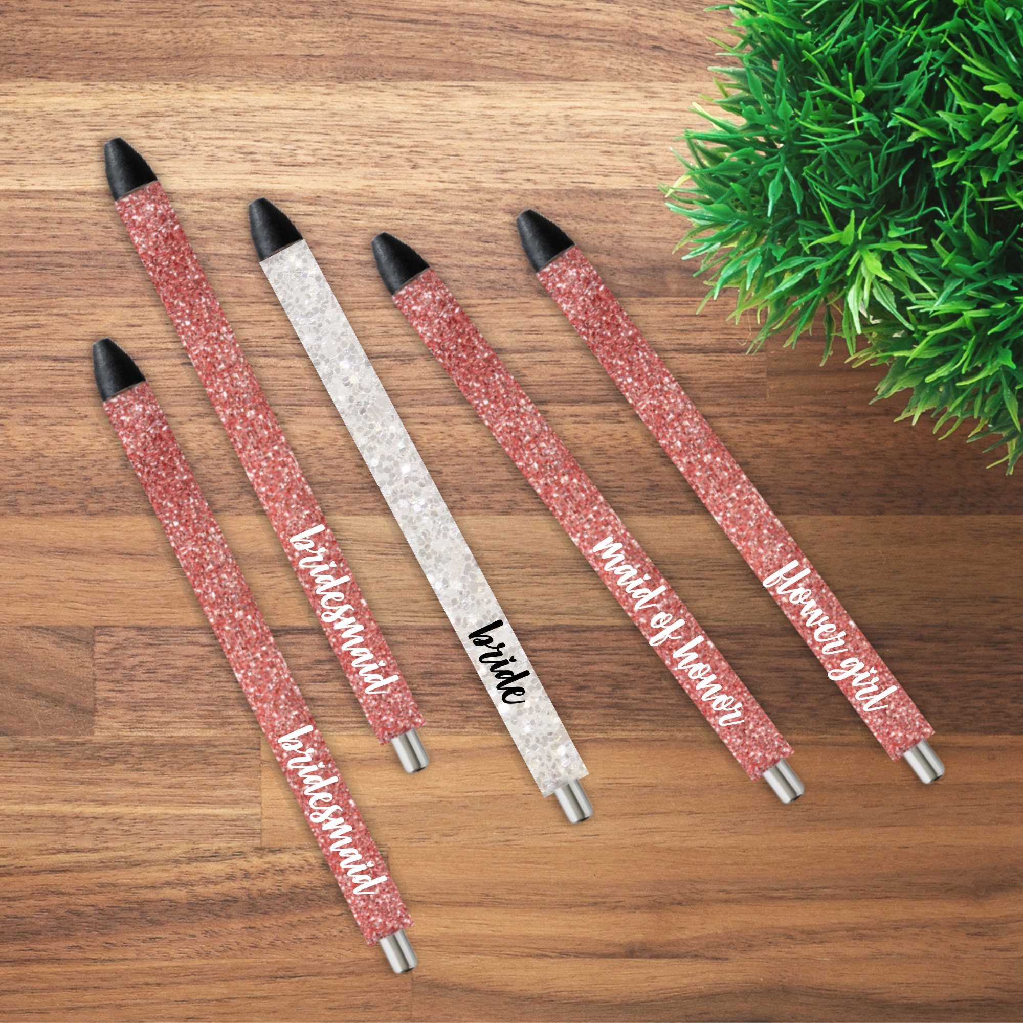 Bridal Party Pen Set Papermate Inkjoy 0.7mm, Refillable Gel Pens, Epoxy ...