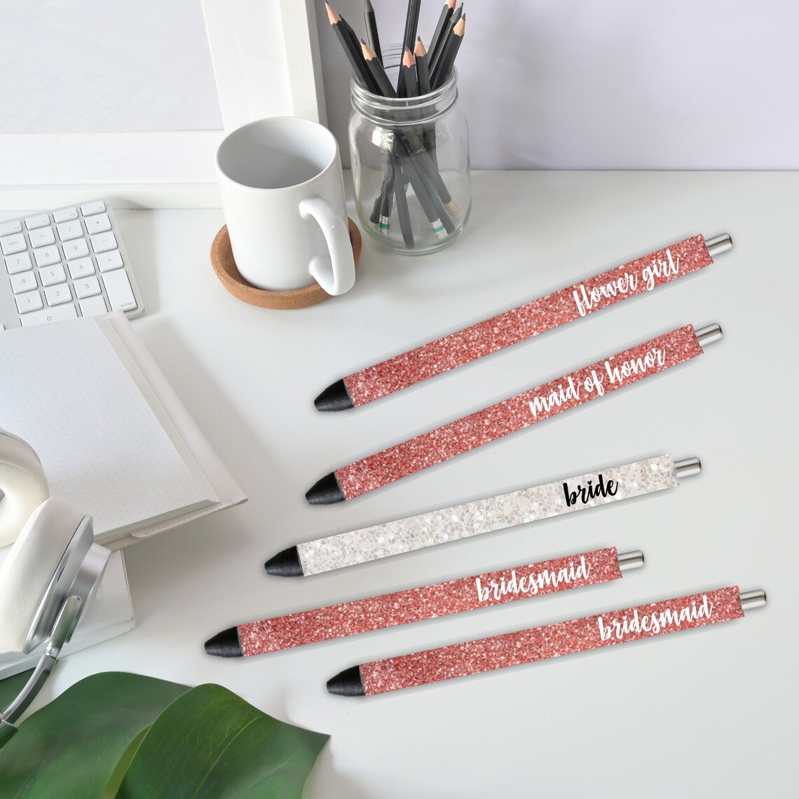 Bridal Party Pen Set Papermate Inkjoy 0.7mm, Refillable Gel Pens, Epoxy ...