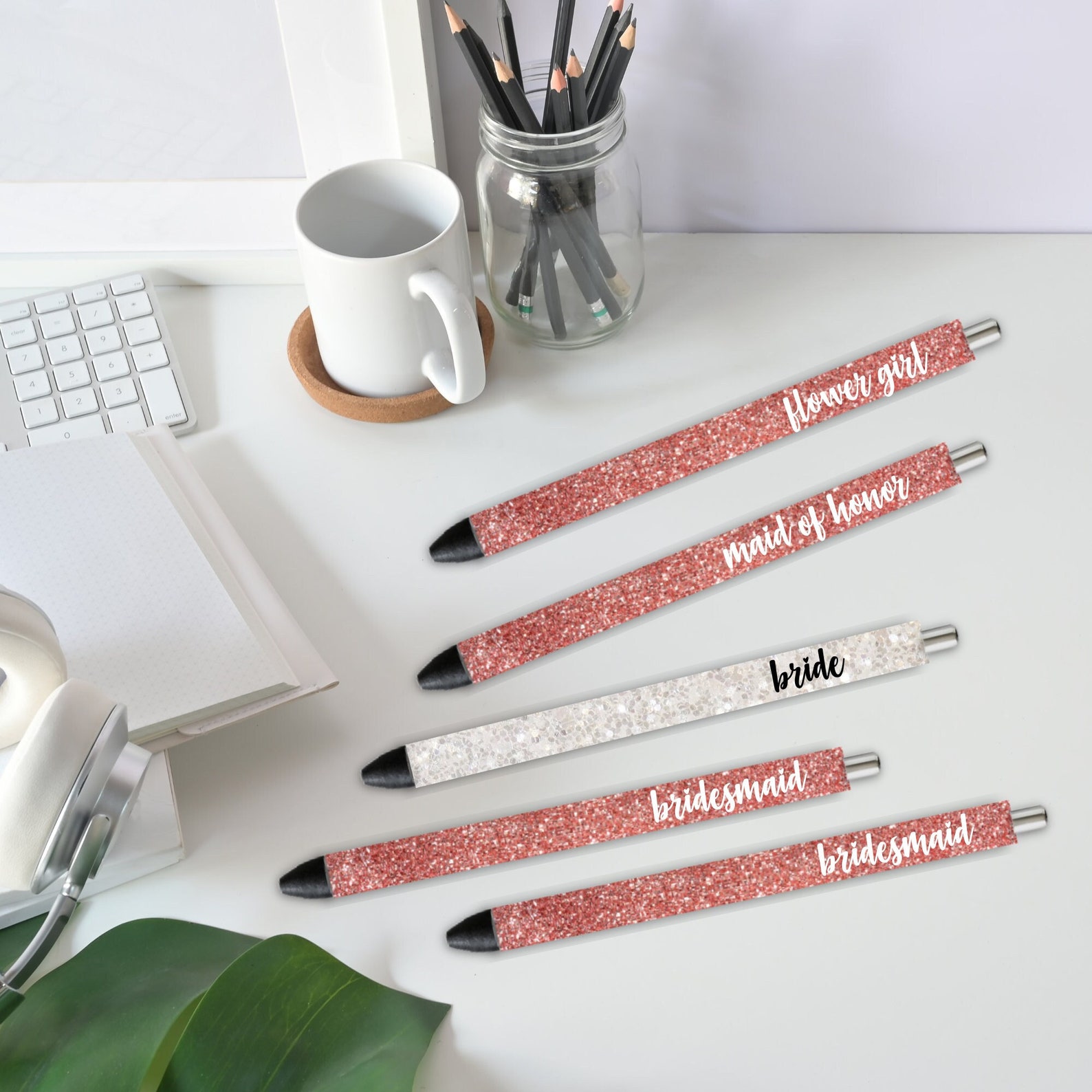 Bridal Party Pen Set Papermate Inkjoy 0.7mm, Refillable Gel Pens, Epoxy ...