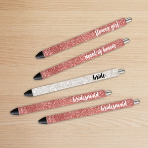 Bridal Party Pen Set Papermate Inkjoy 0.7mm, Refillable Gel Pens, Epoxy ...