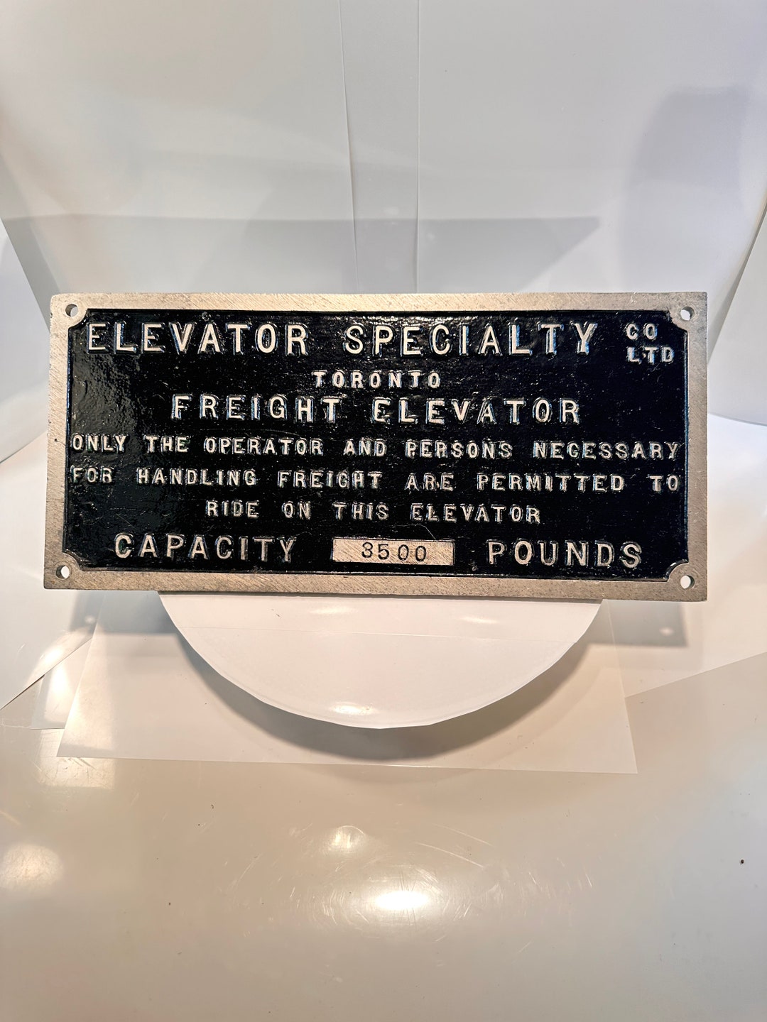 Vintage Elevator Toronto Metal Plaque - Etsy