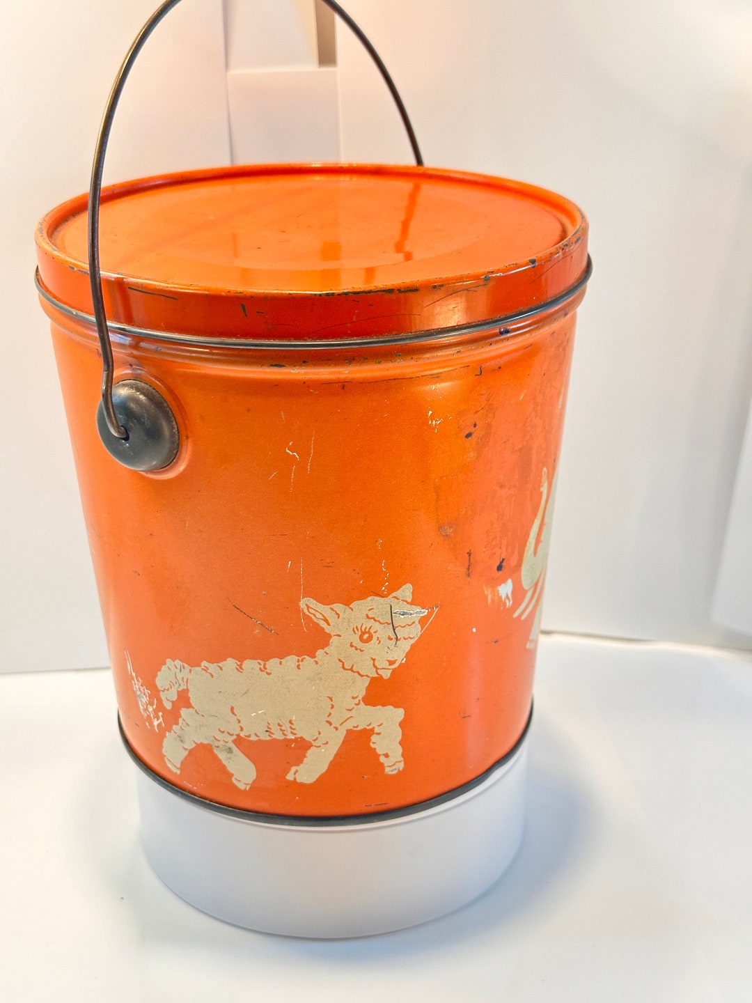 1930’s Orange Lunch Pail Animal Litho - Etsy