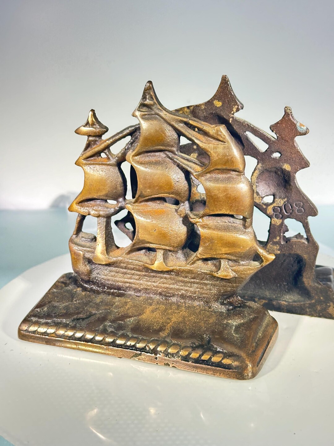 Cast Iron Sailing Ship Bookends - Etsy