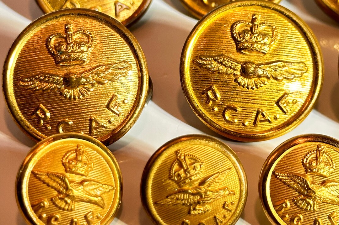 Eleven Vintage R.C.A.F Brass Buttons - Etsy