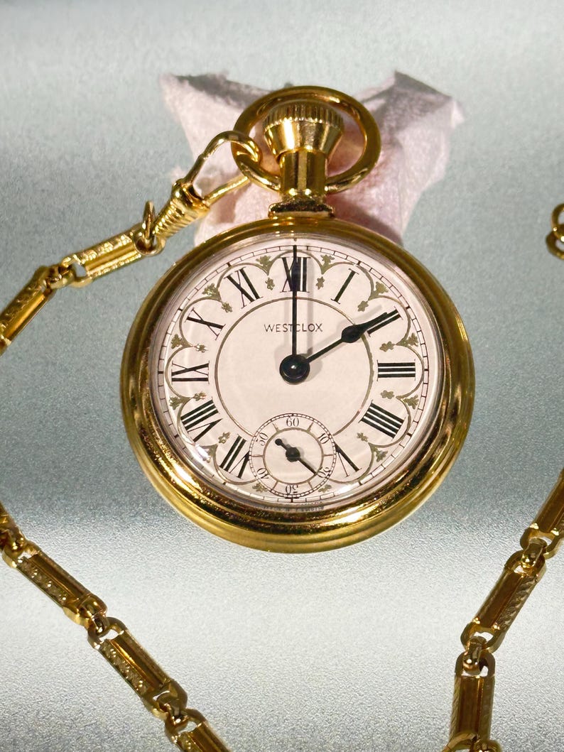 Westclox Railroad Gold Pocket Watch With Watch Fob - Etsy