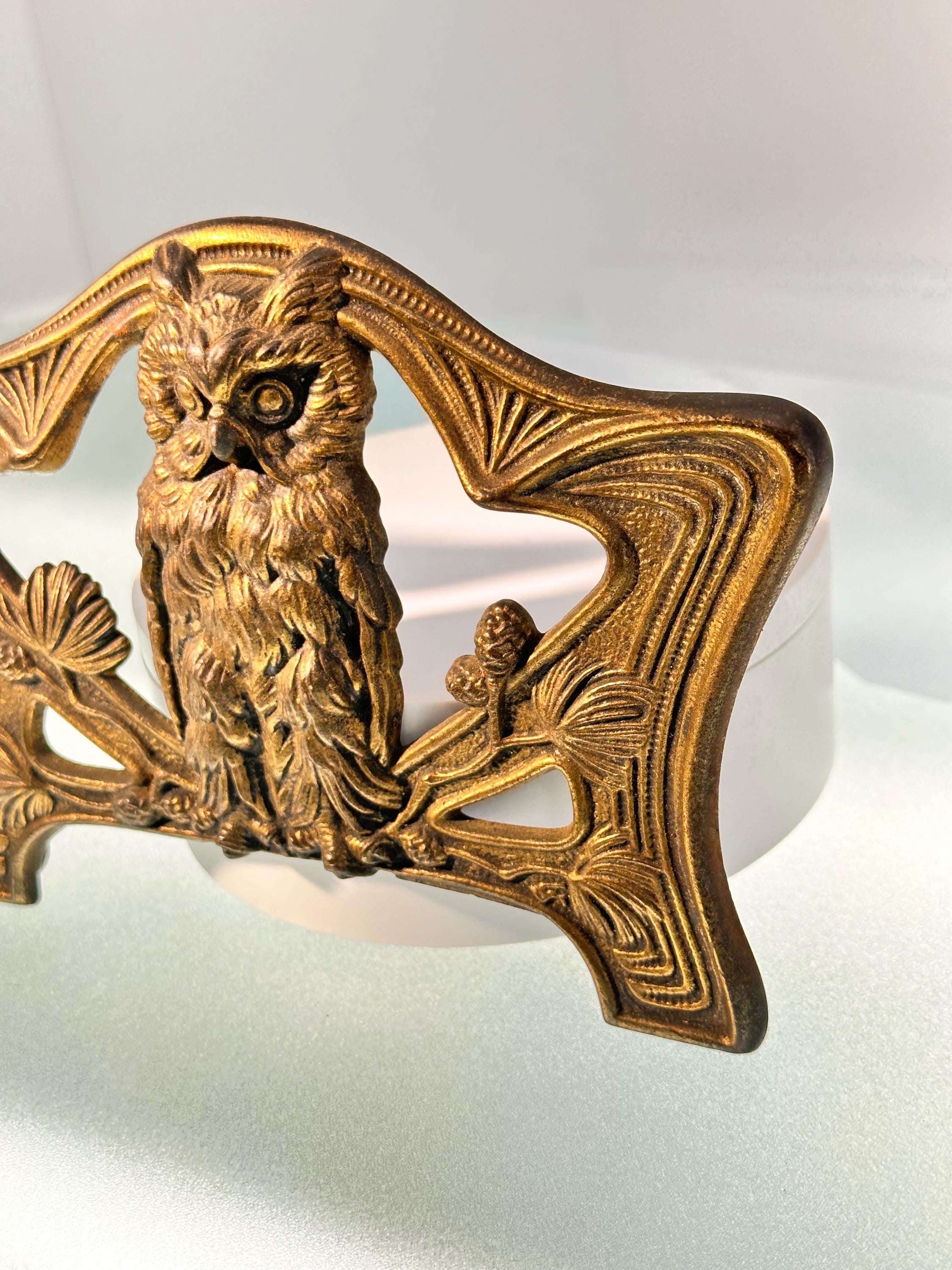 Sliding Bookend Brass Owl End Piece - Etsy