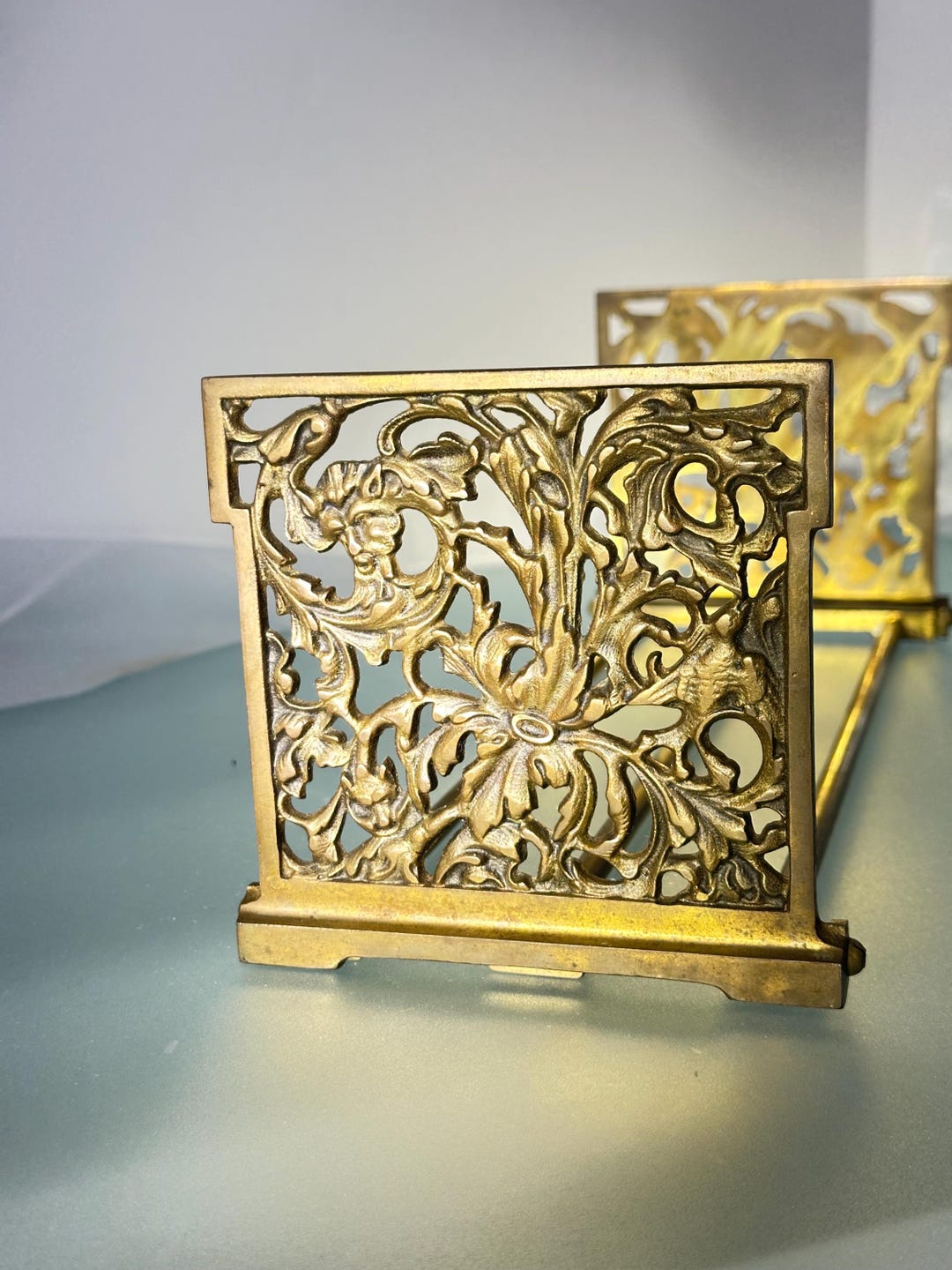 Bronze Art Nouveau Sliding Bookends Metal Rack 1910 - Etsy