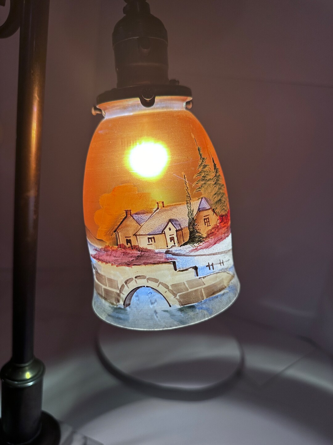 Hand Painted Bankers Desk Lamp - Etsy